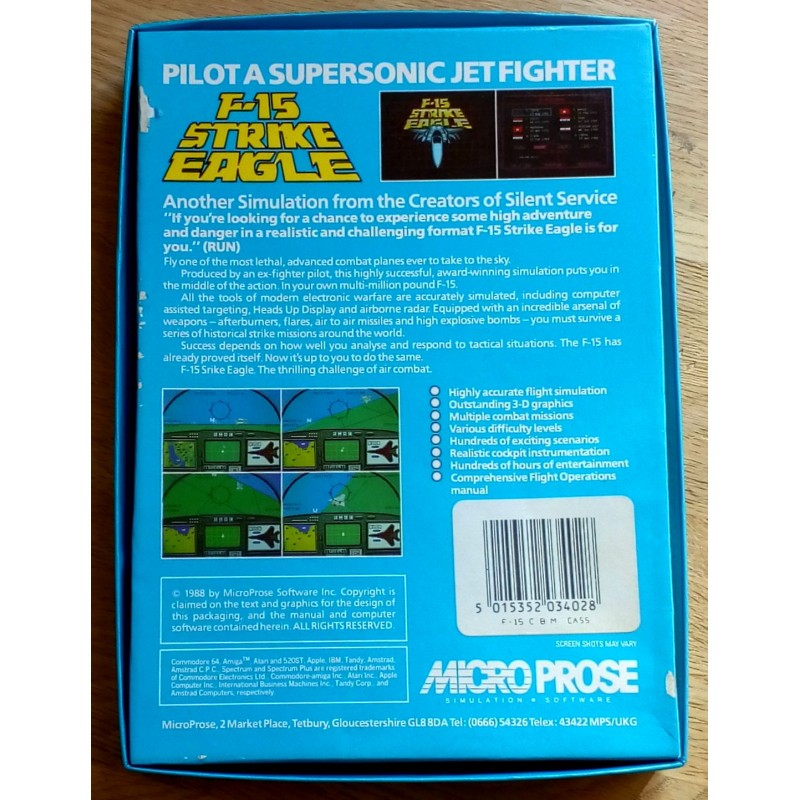 F-15 Strike Eagle - The Combat Fighter Simulation (MicroProse) - O ...