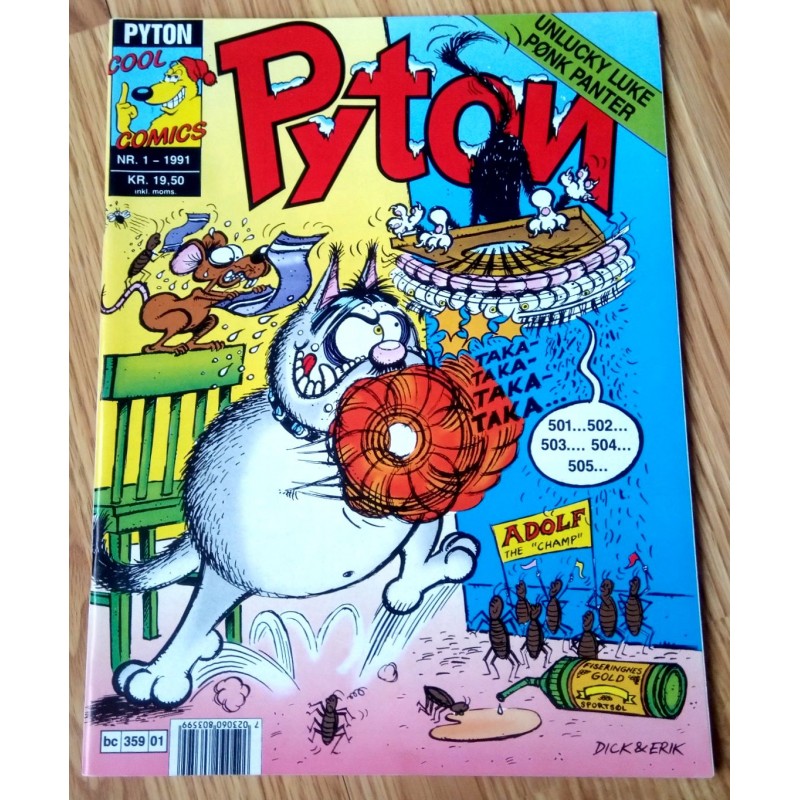 Pyton: 1991 - Nr. 1 - Unlucky Luke - Pønk Panter - O'Briens Retro & Vintage