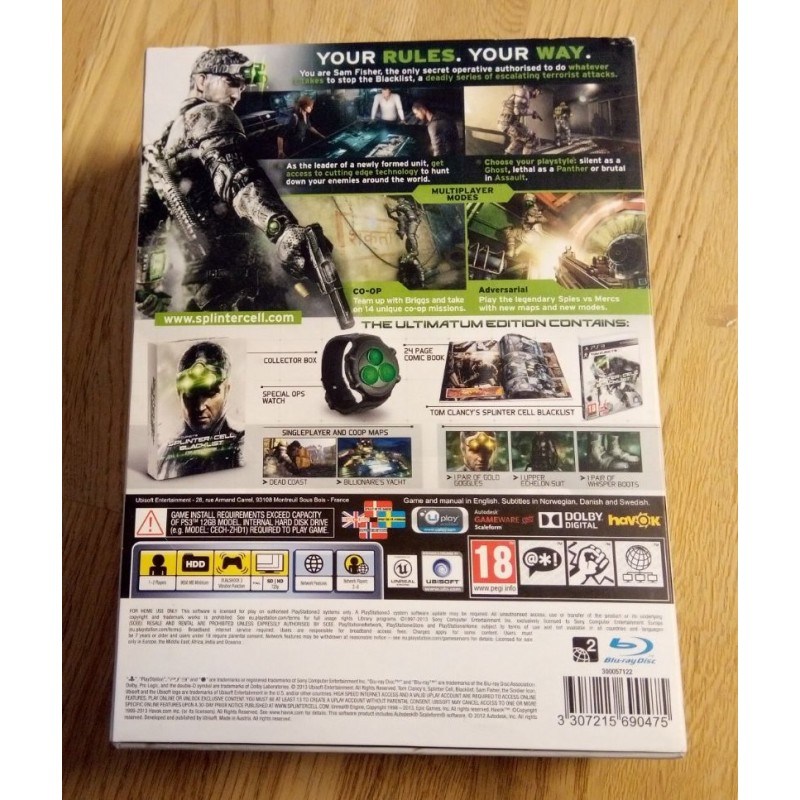 Playstation 3: Tom Clancy's Splinter Cell Blacklist - The Ultimate ...